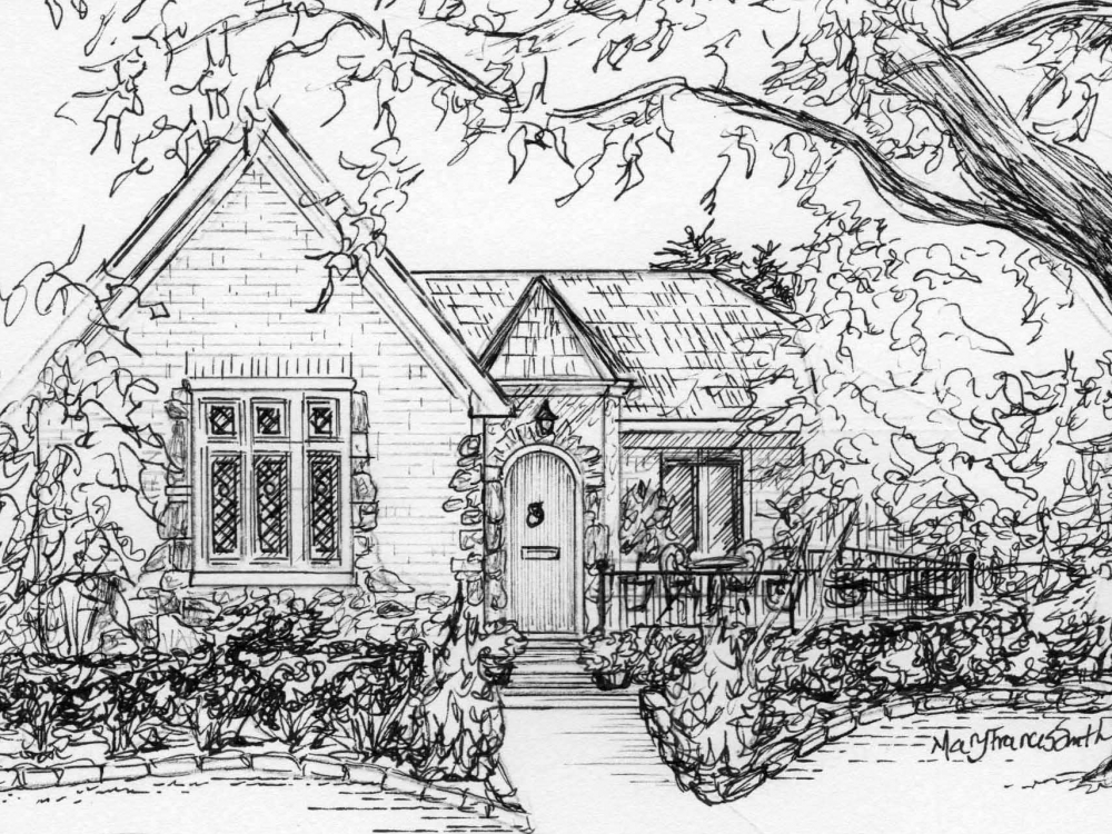 Custom Ink Drawing of Your Home | Home Portraits by Mary Frances Smith
